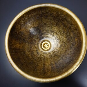 Rustic Brass Vessel Sink for Bathroom, Hammered Antique Brass Wash ...