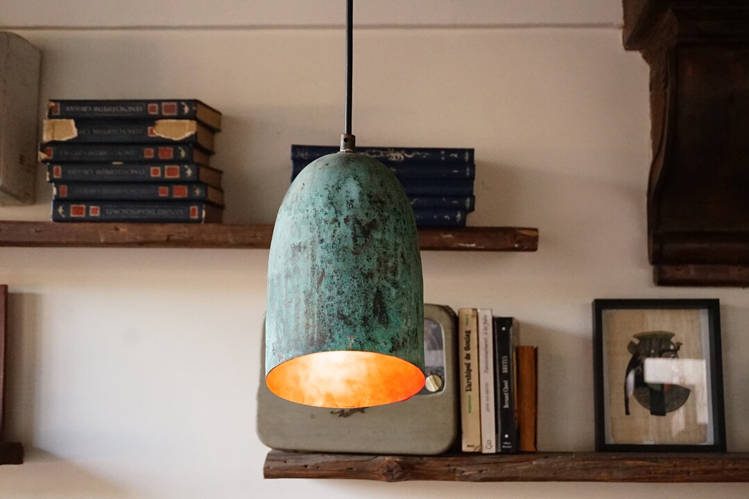Oxidized Copper Ceiling Light small Copper Farmhouse Pendant - Etsy