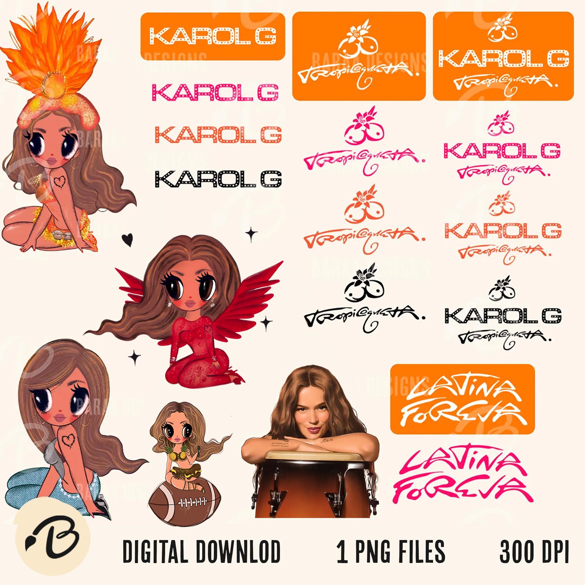 Karol G Hand Drawn Tropicoqueta New Album PNG | Digital Download | Latin Music Inspired Art for ...