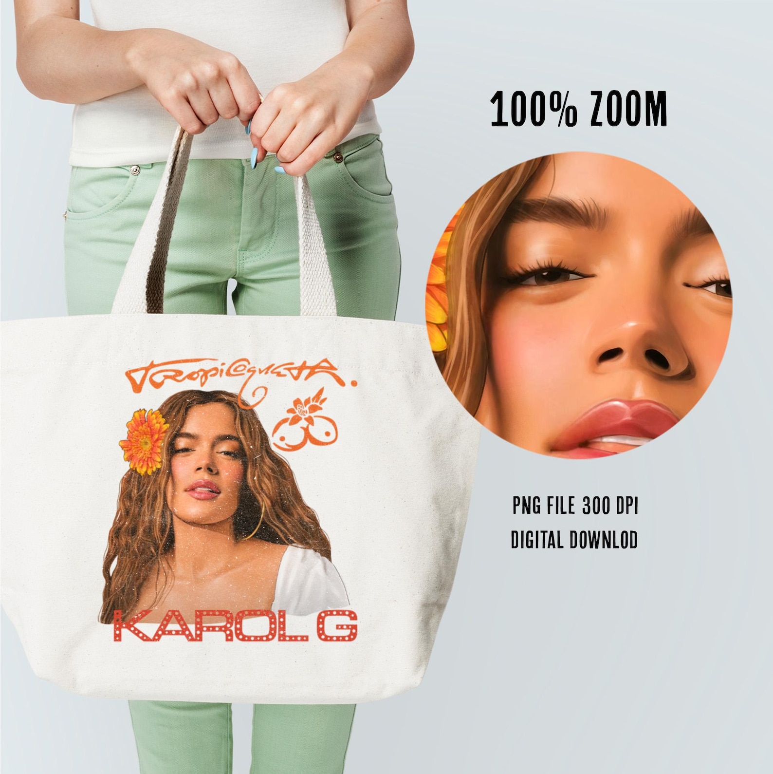 Karol G Hand Drawn Tropicoqueta New Album PNG | Digital Download ...