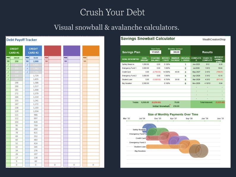Wealth Tracker Excel Bundle | Personal Finance Dashboard (digital ...