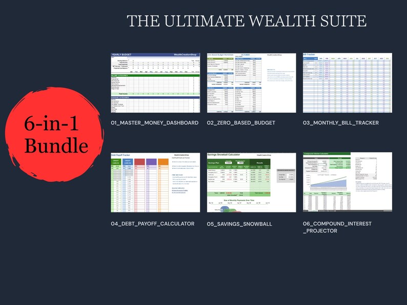 Wealth Tracker Excel Bundle | Personal Finance Dashboard (digital ...