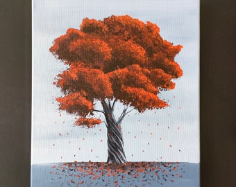 Forest Tree Acrylic Fluid Art Painting Stretched Canvas - Etsy