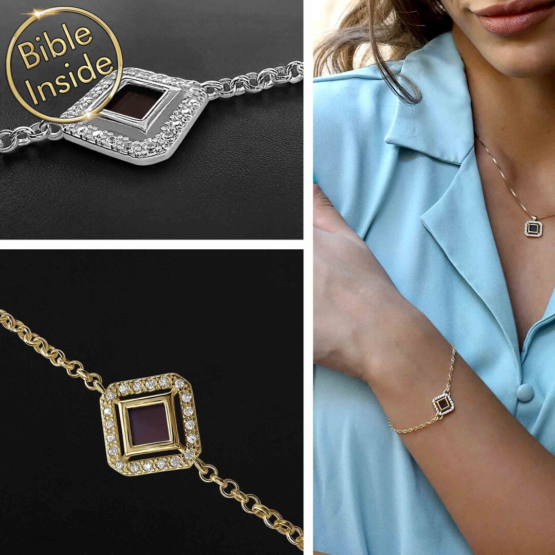 Nano Bible Bracelet - Dainty Bible Verse Bracelet With Diamonds or Cz's ...