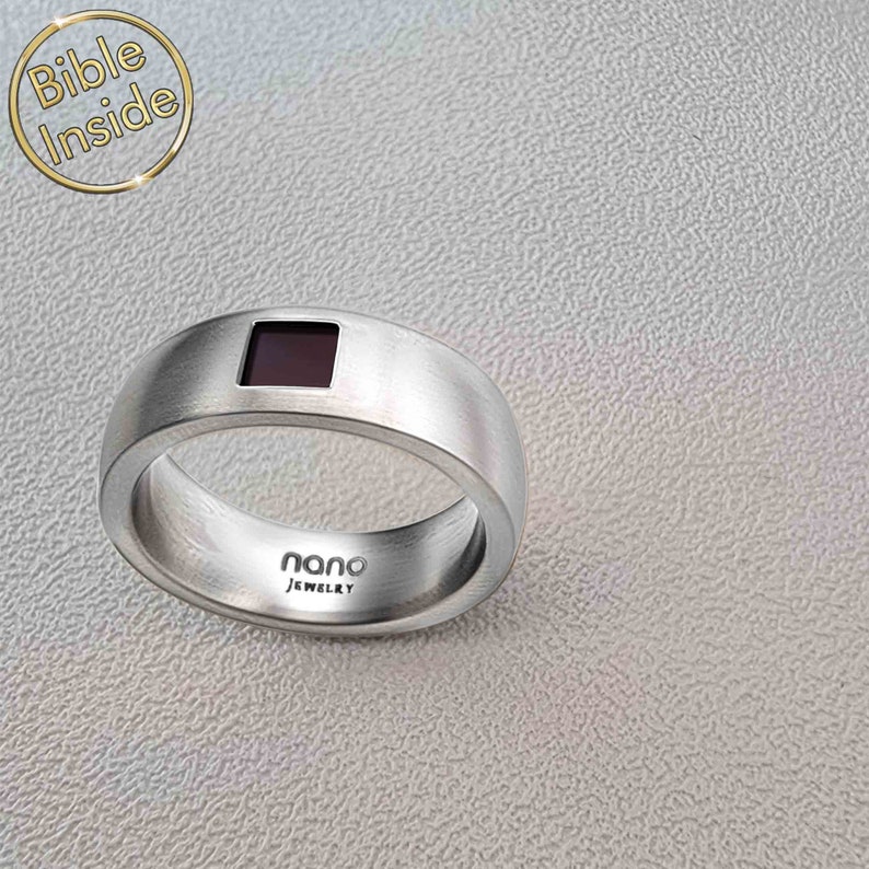 Stainless Steel Rings for Women Featuring Nano Bible, Perfect for Every ...