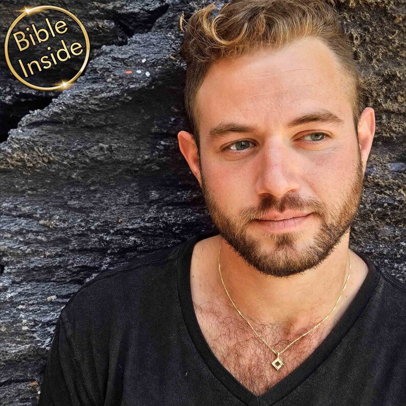 Unique Necklace Design Rhombus Pendant With Nano Bible in Sterling ...