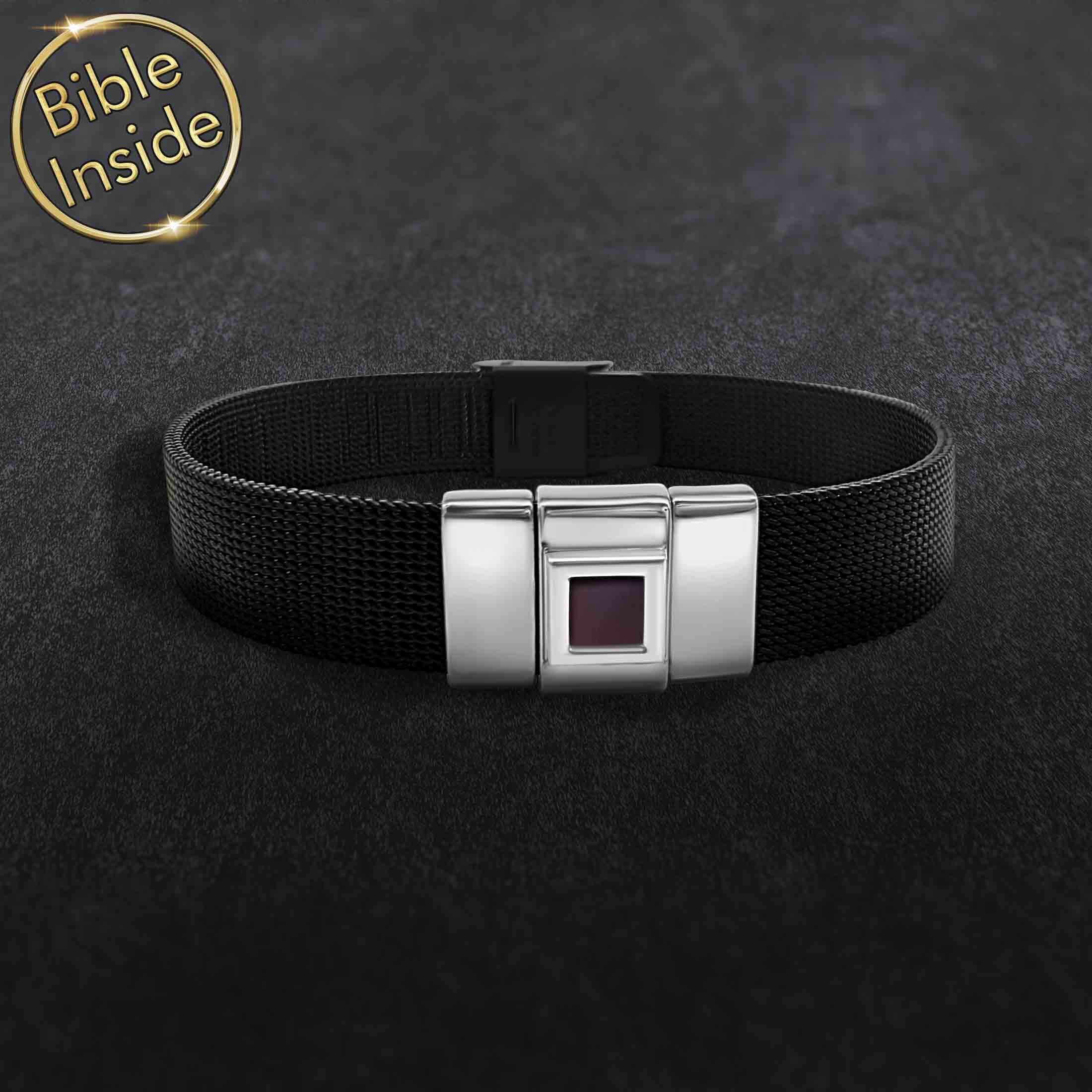 Nano Bible Men's Bracelet, Stainless Steel Bracelet, Nano Bible Jewelry ...