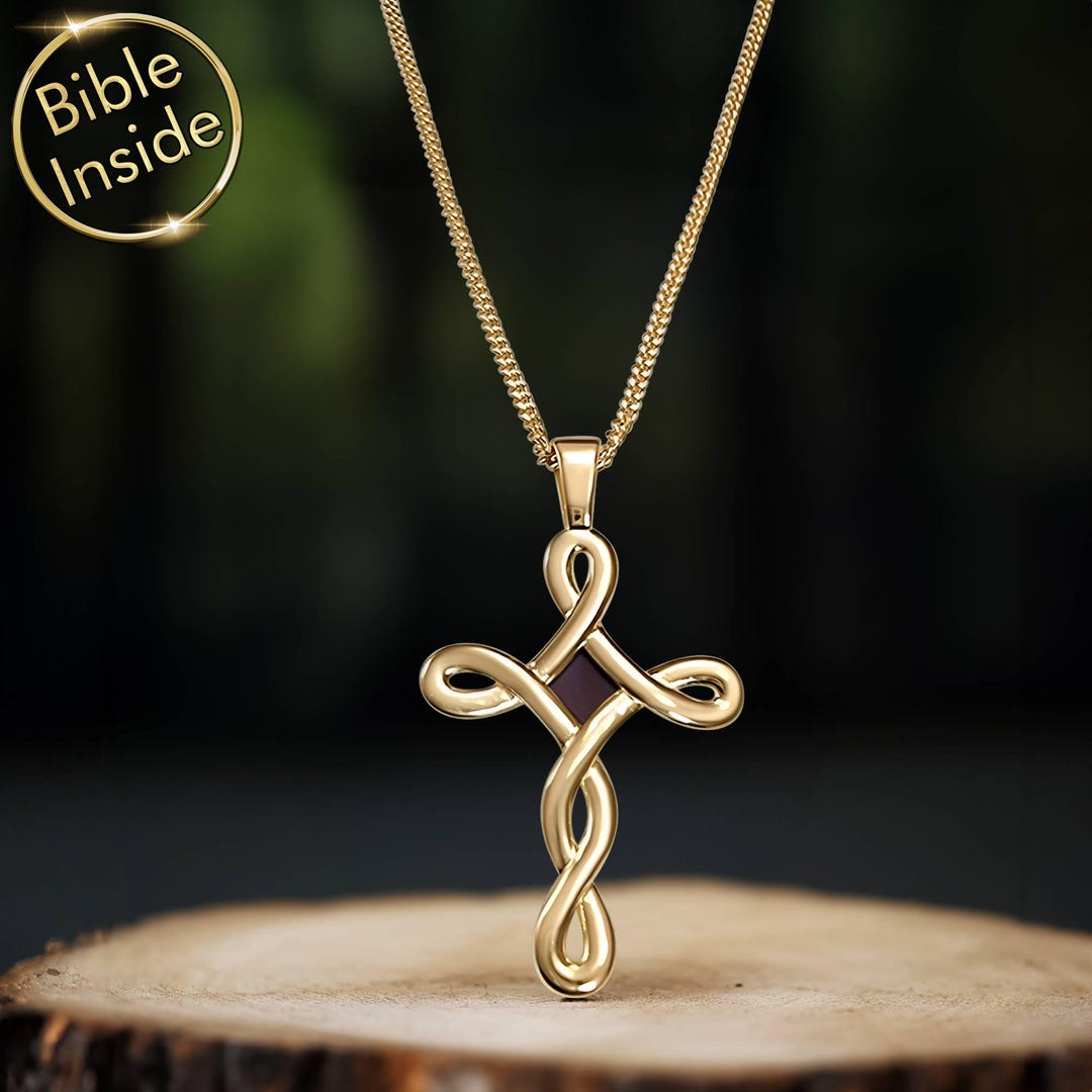 Cross Chain With Nano Holy Bible Inside Religious Pendant Design ...