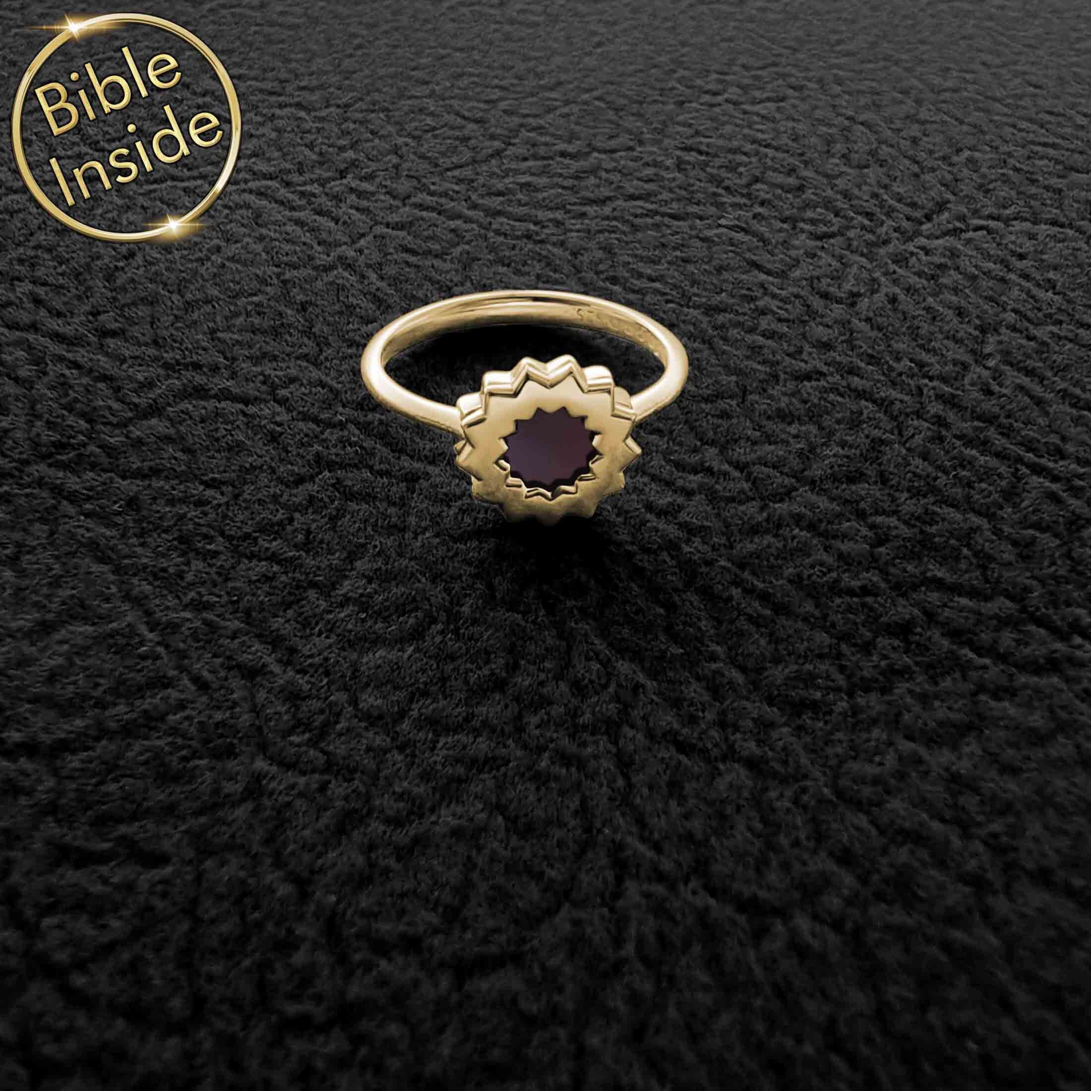 Bible Verse Ring, 925 Silver Flower Ring, Nano Bible Ring, New ...