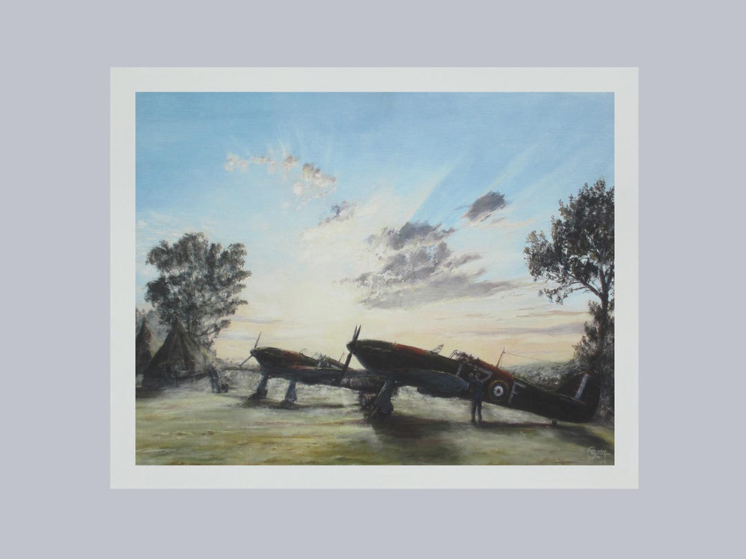 New HURRICANES AT DAWN Art Print- Original Battle of Britain Art- WW2 ...