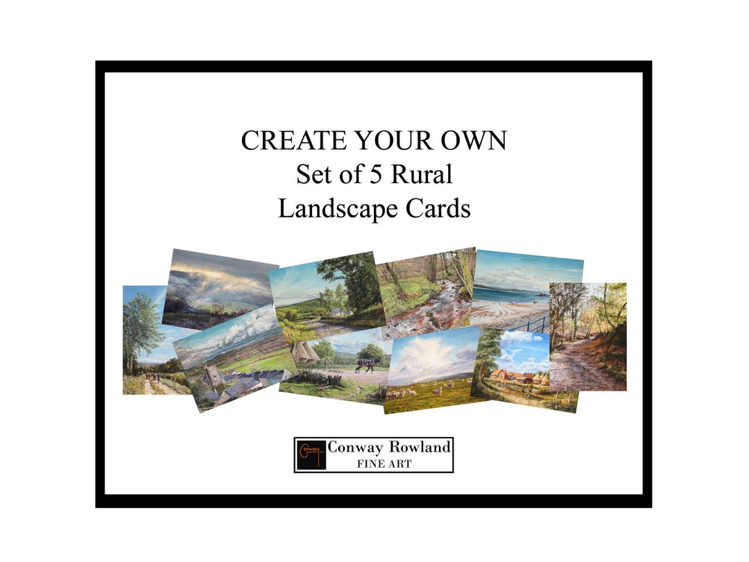 RURAL LANDSCAPE Art Cards- Choose Your Own Set of 5, Designs From ...