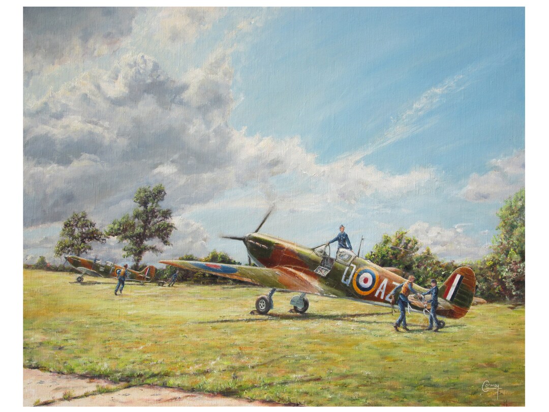 SPITFIRE Aeroplane Art Print- Vintage Aircraft- Battle of Britain WW2 ...