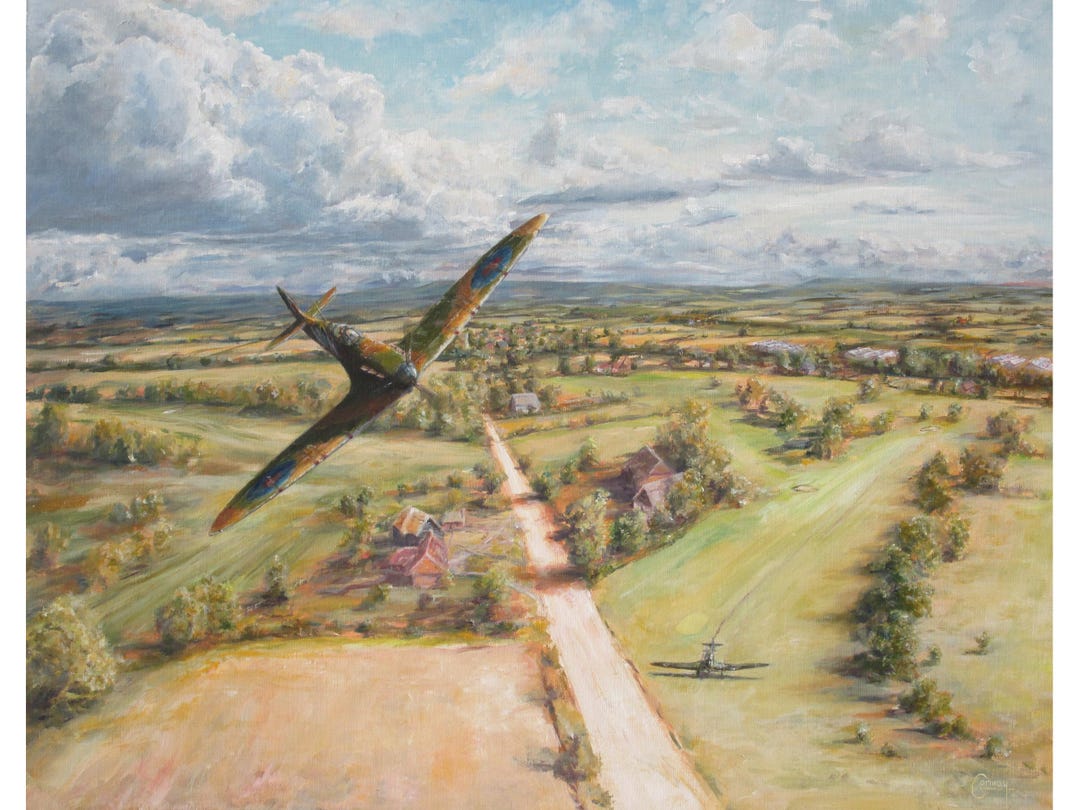SPITFIRE LIMITED EDITION Art Print- Original Vintage Aviation Fine Art ...