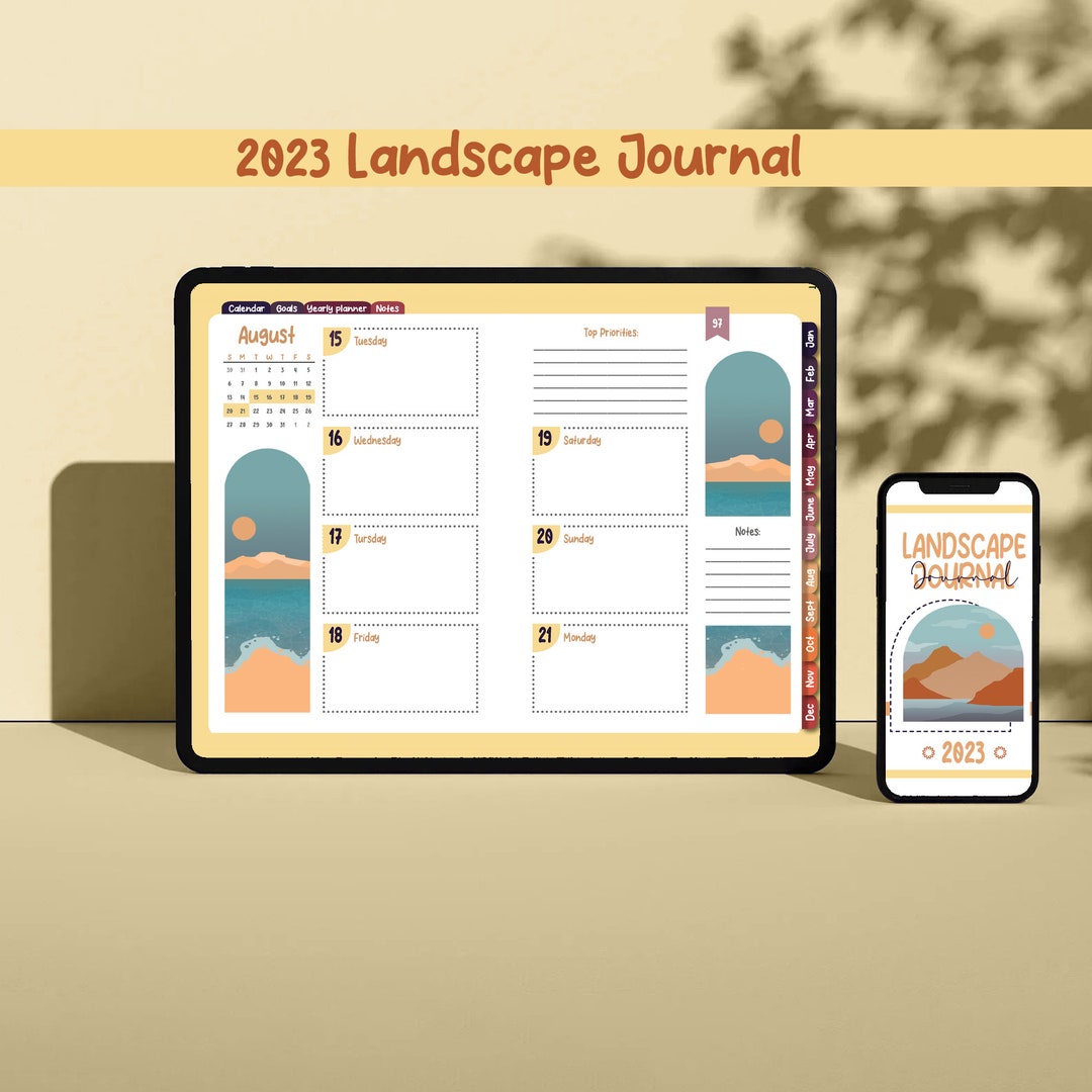 Landscape Digital Journal Planner 2023 - Etsy