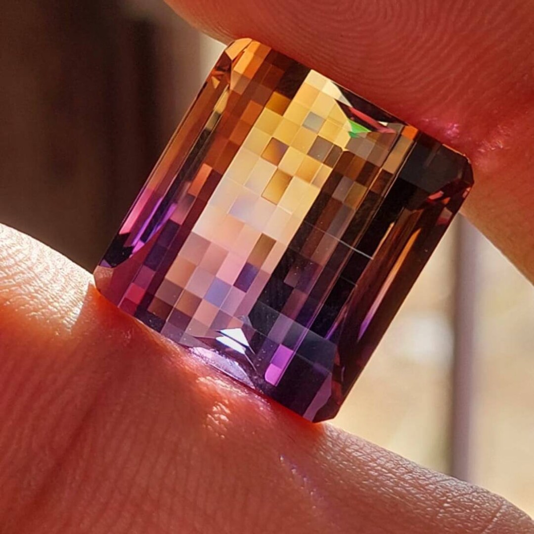 Natural Ametrine Píxels Cut Gemstone Ametrine Stone Wight 34 Carat ...