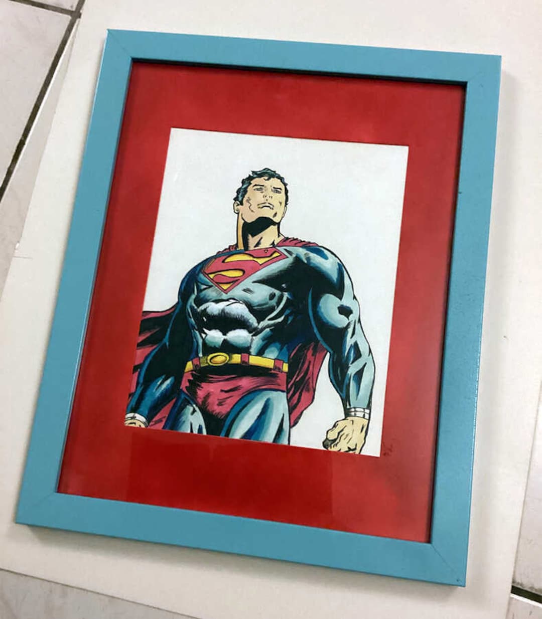 Superman ORIGINAL Pen, Ink, Markers Illustration 12x16, Artwork 7.5x10 ...