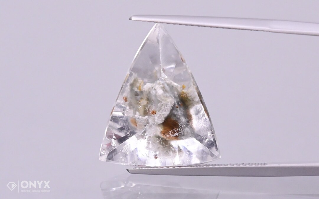 Faceted Irregular Quartz With Lodolite 20.5x17 Mm - Etsy