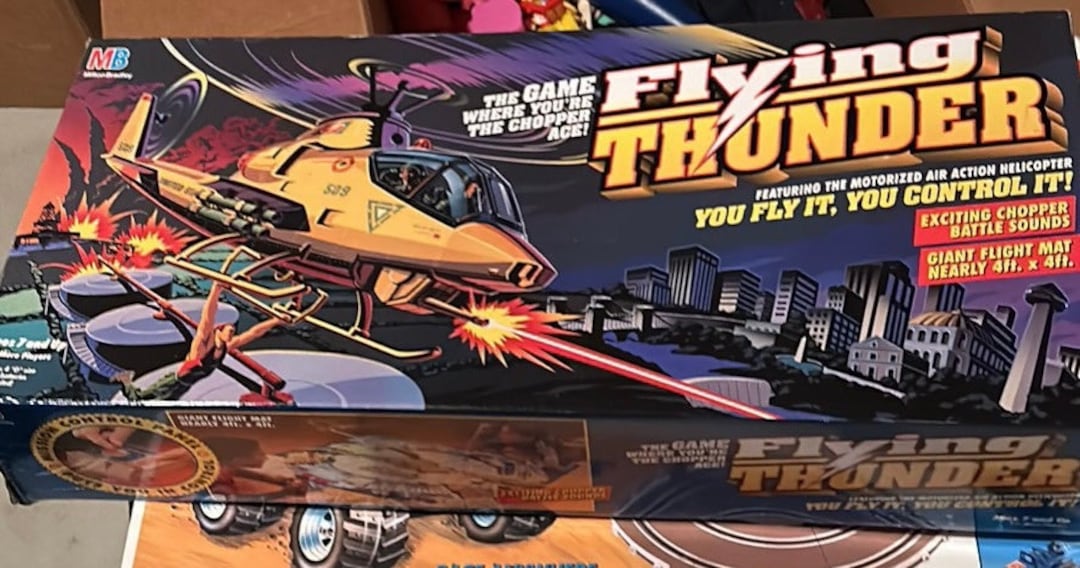 Vintage 1992 Flying Thunder Game by Milton Bradley Helicopter - Etsy