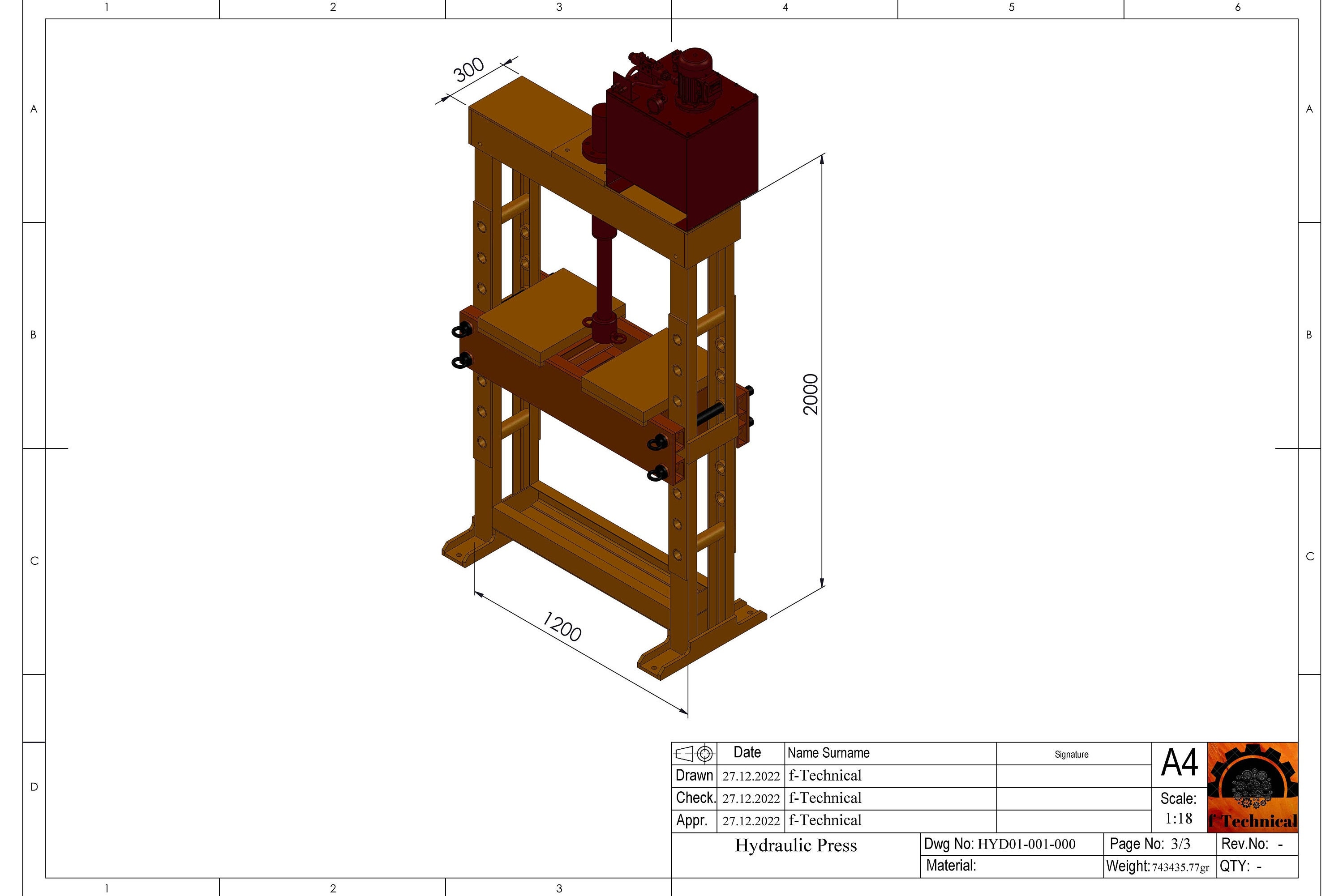 Hydraulic Press Plans (metric) - Etsy