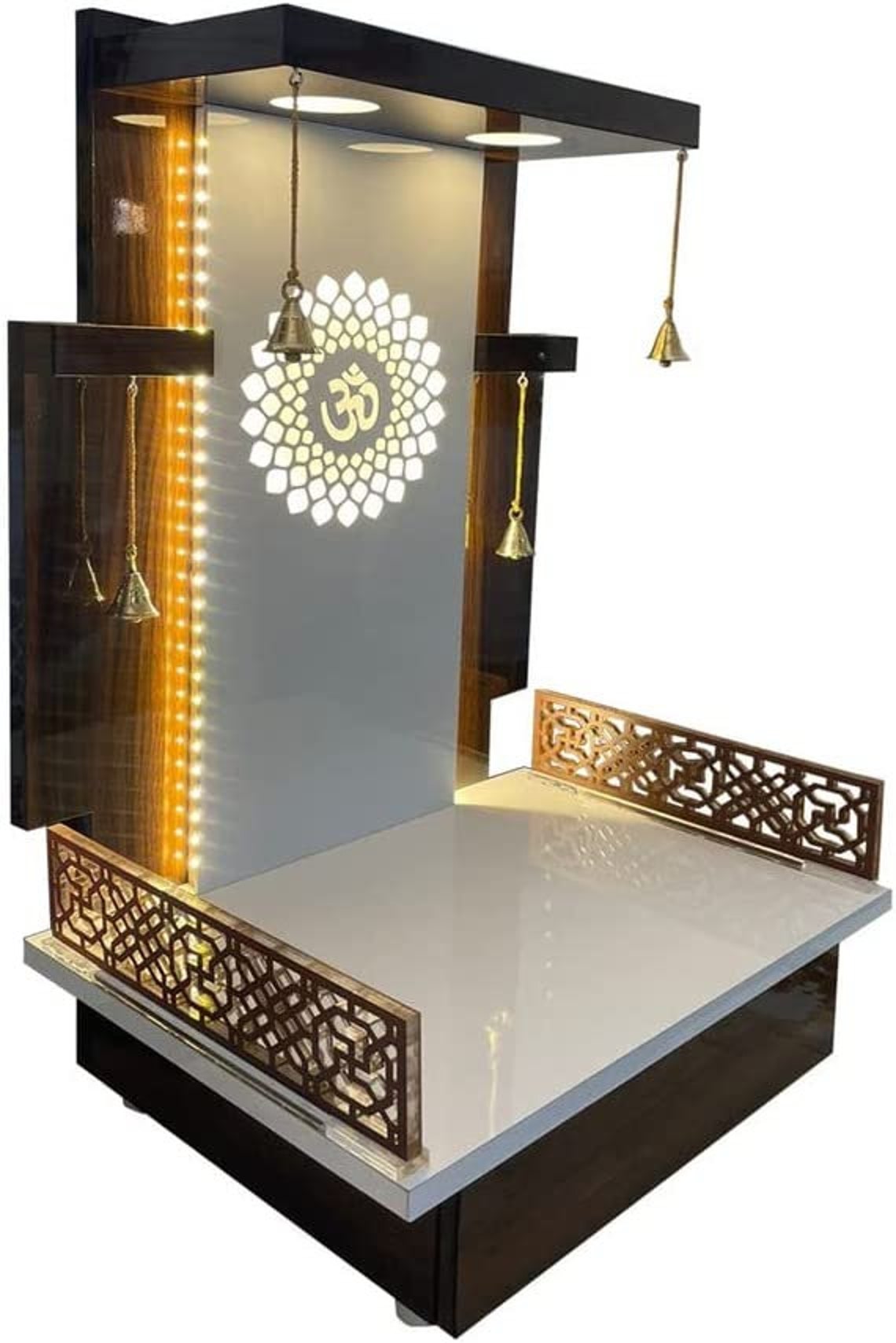 Wooden Temple for Home With LED Lights for Home and Office / Wooden ...