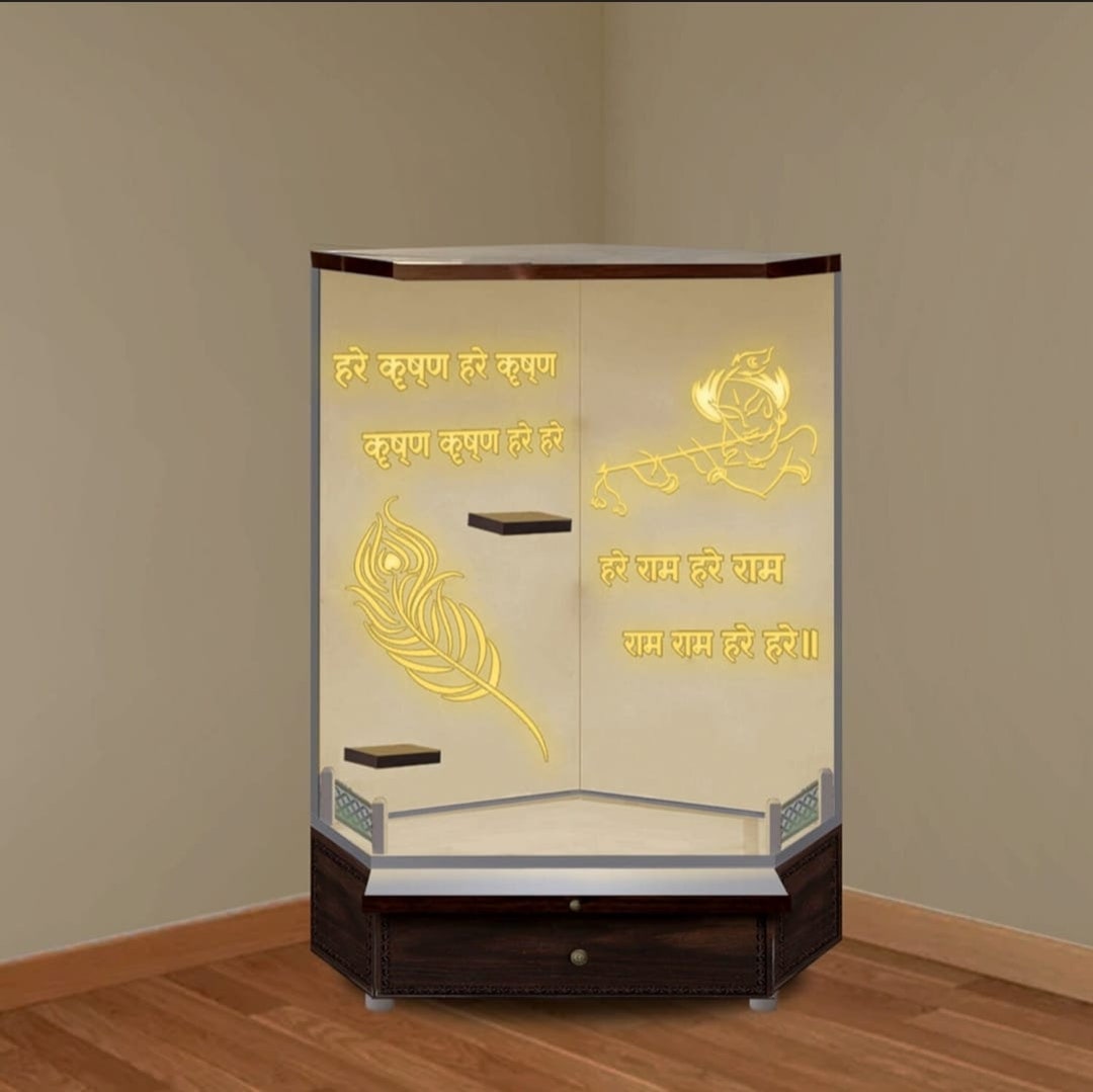 Customized Wooden Temple / Corner White LED Light Temple for Home and ...