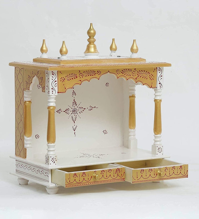 Wooden Desginer Puja Mandir / Designer Puja Mandir With Storage ...