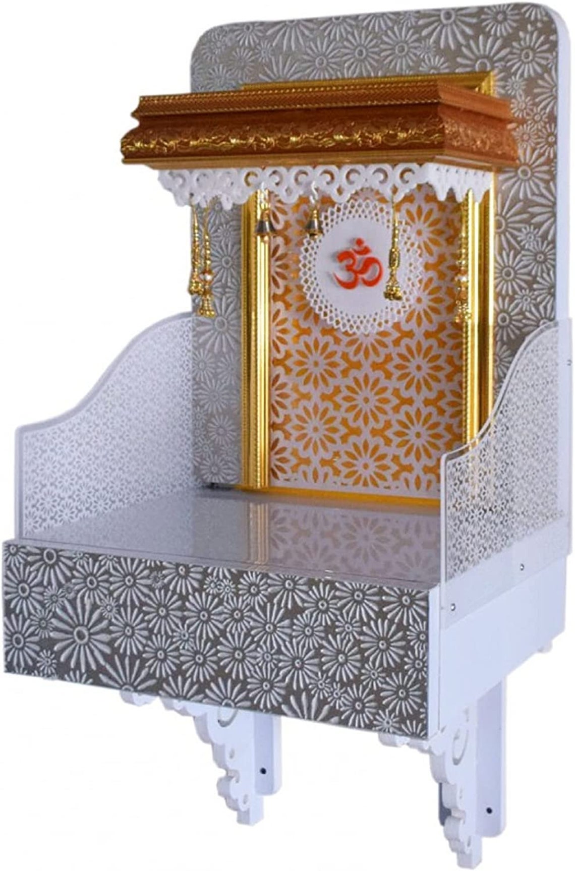 Wooden Temple for Home With LED Lights for Home and Office / Wooden ...