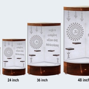 Customized Wooden Temple / Corner White LED Light Temple for Home and ...