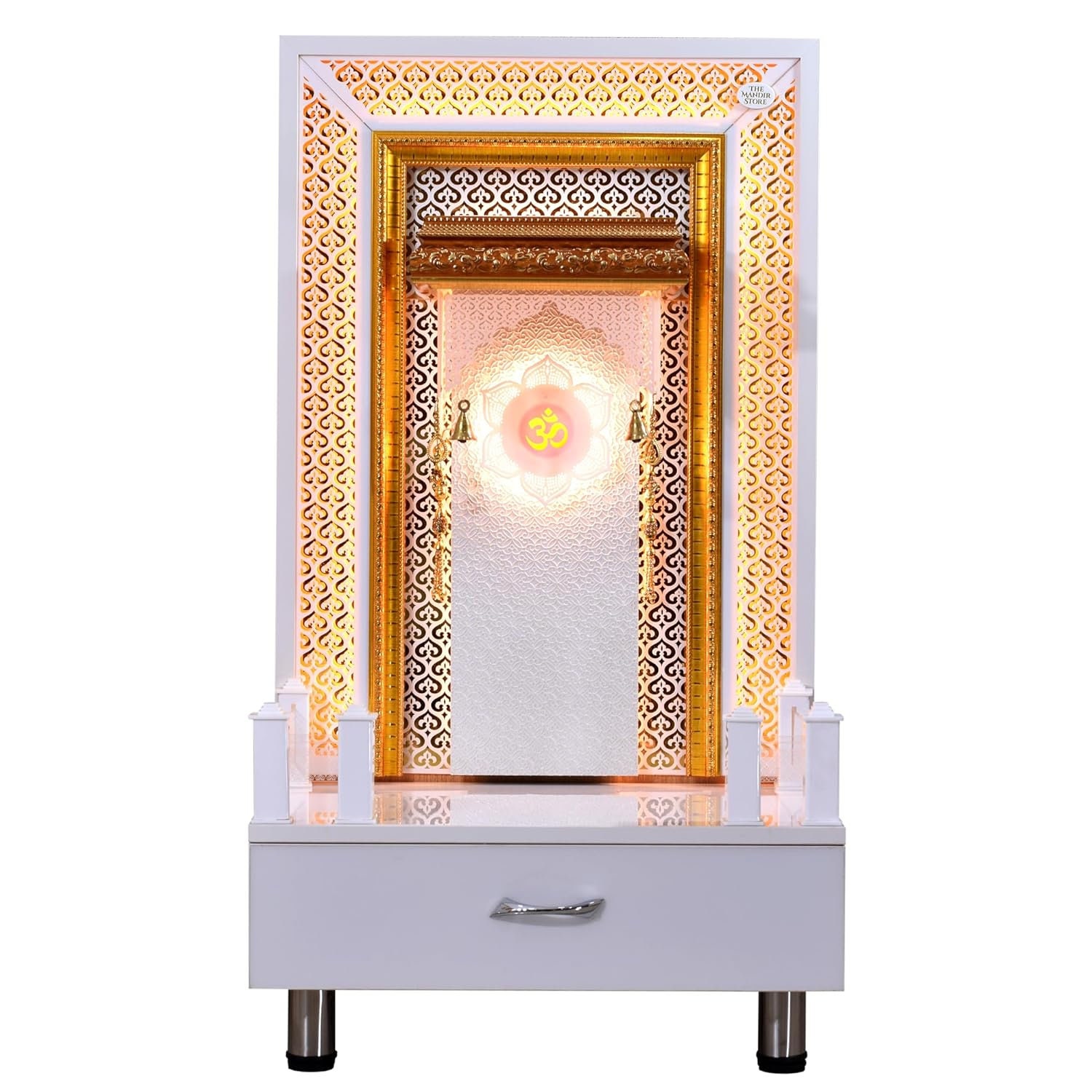 White Modern LED Lights Temple for Home and Office / Table Top and Wall ...