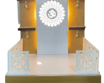 Pooja Mandir / Designer Wooden Temple With LED Lights / Mandir for Home ...