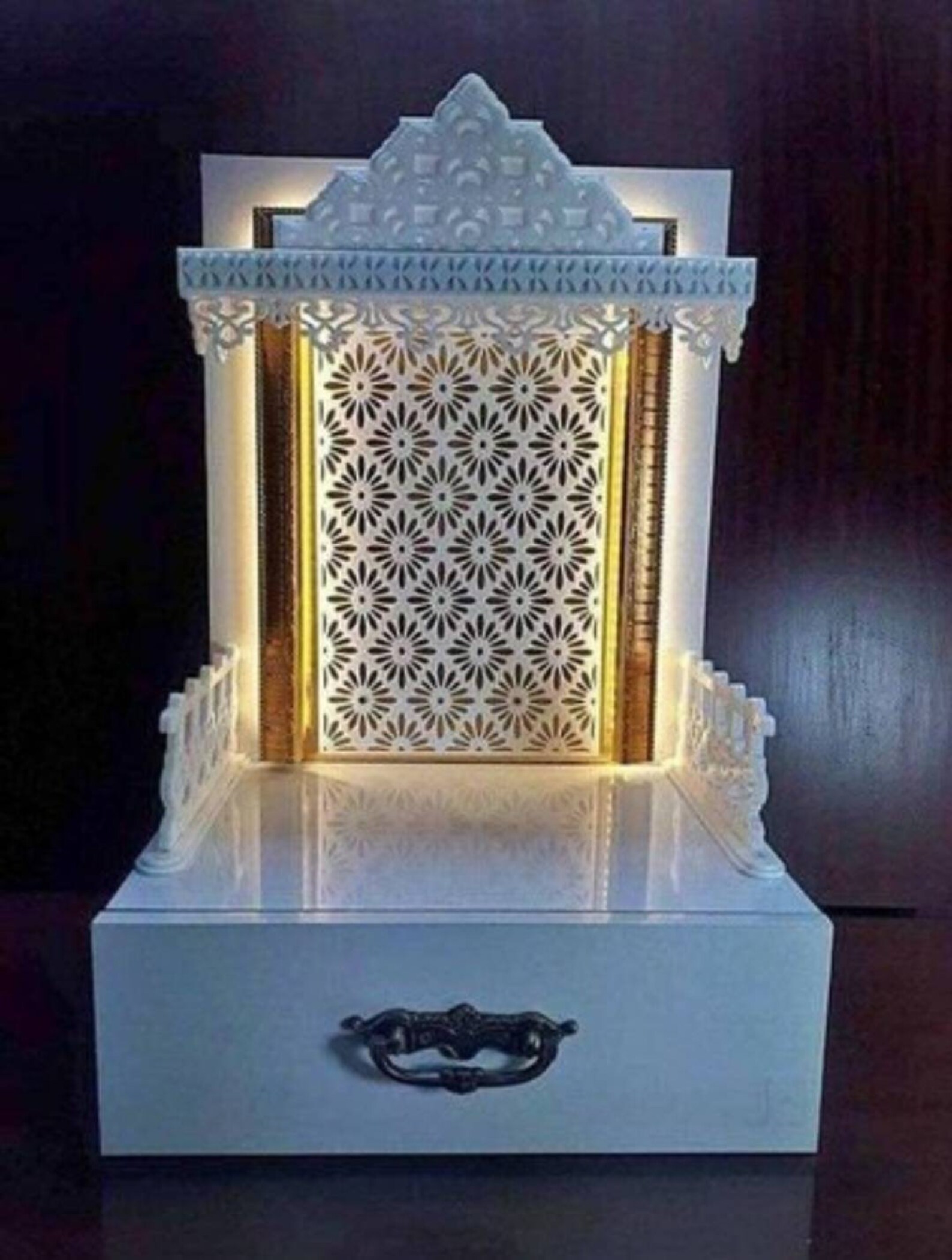 Pooja Mandir / Designer Wooden Temple With LED Lights / Mandir for Home ...