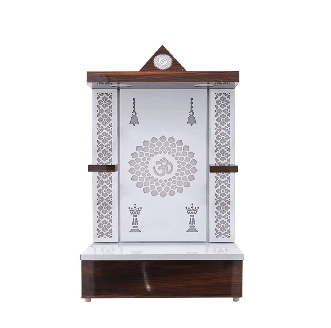Wooden Temple White LED Light for Home and Office Mandir With Gumbaj ...