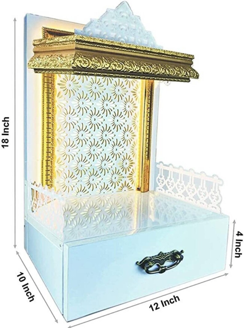 Pooja Mandir / Designer Wooden Temple With LED Lights / Mandir for Home ...
