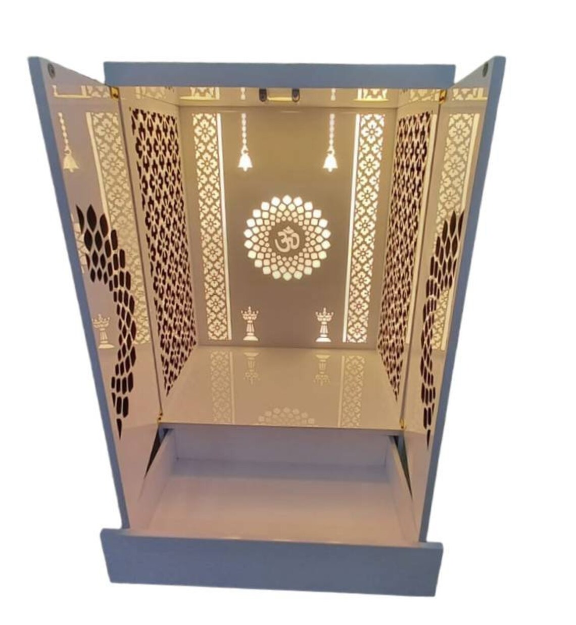 Customized Wooden Cabinet Desginer Mandir With LED / Mandir for Home ...