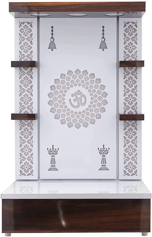 Handmade Wooden Temple White LED Light Mandir for Home and Officehome ...