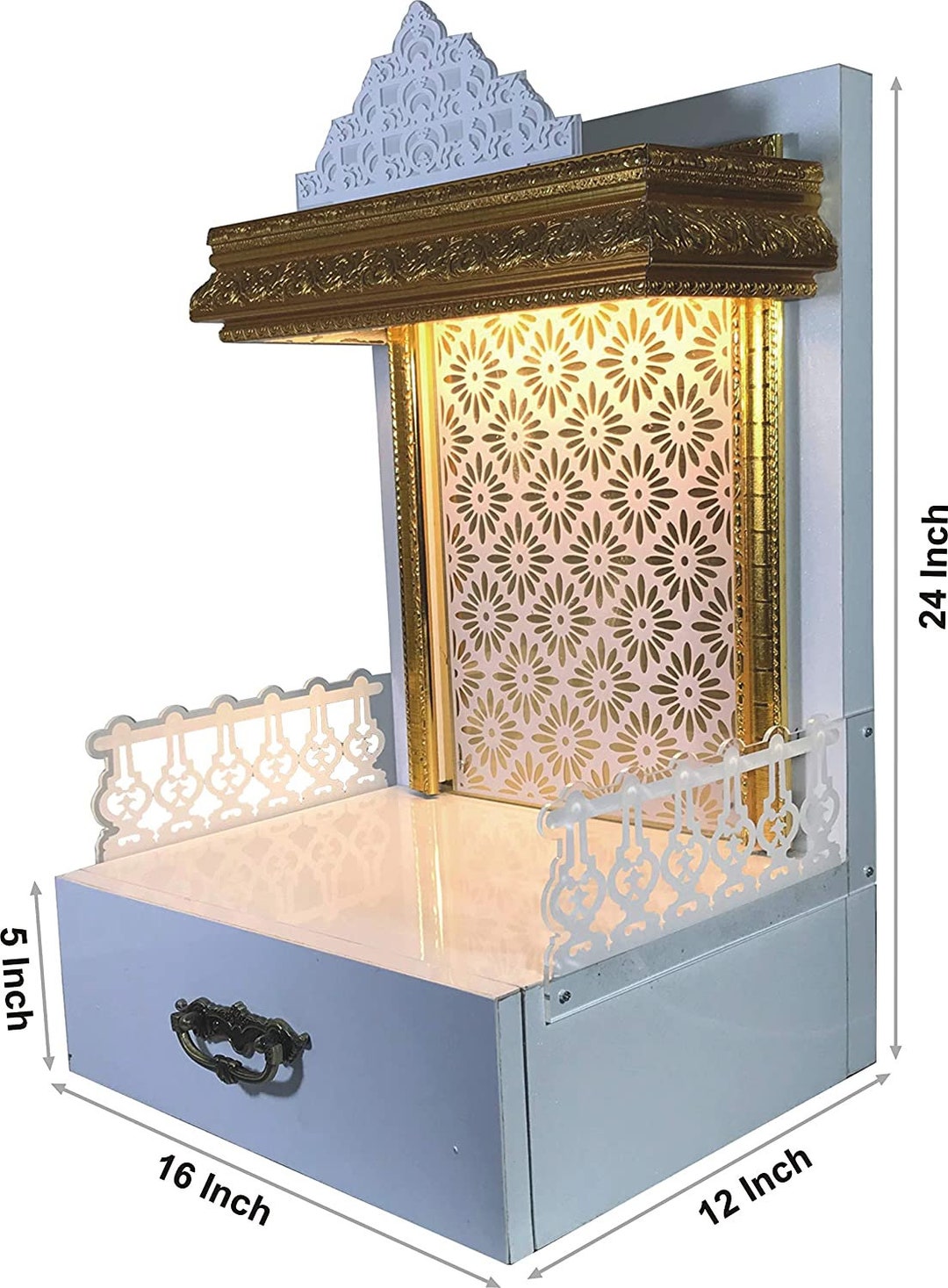 Customized Wooden Temple With LED Lights for Home and Office - Etsy