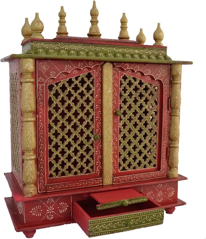 Large Pooja Temple / Wooden Pooja Mandir for Home and Office / - Etsy