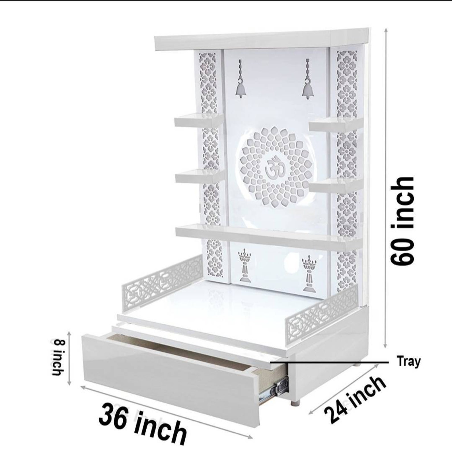 Wooden Temple With LED Lights for Home & Office Puja Mandir for Home ...