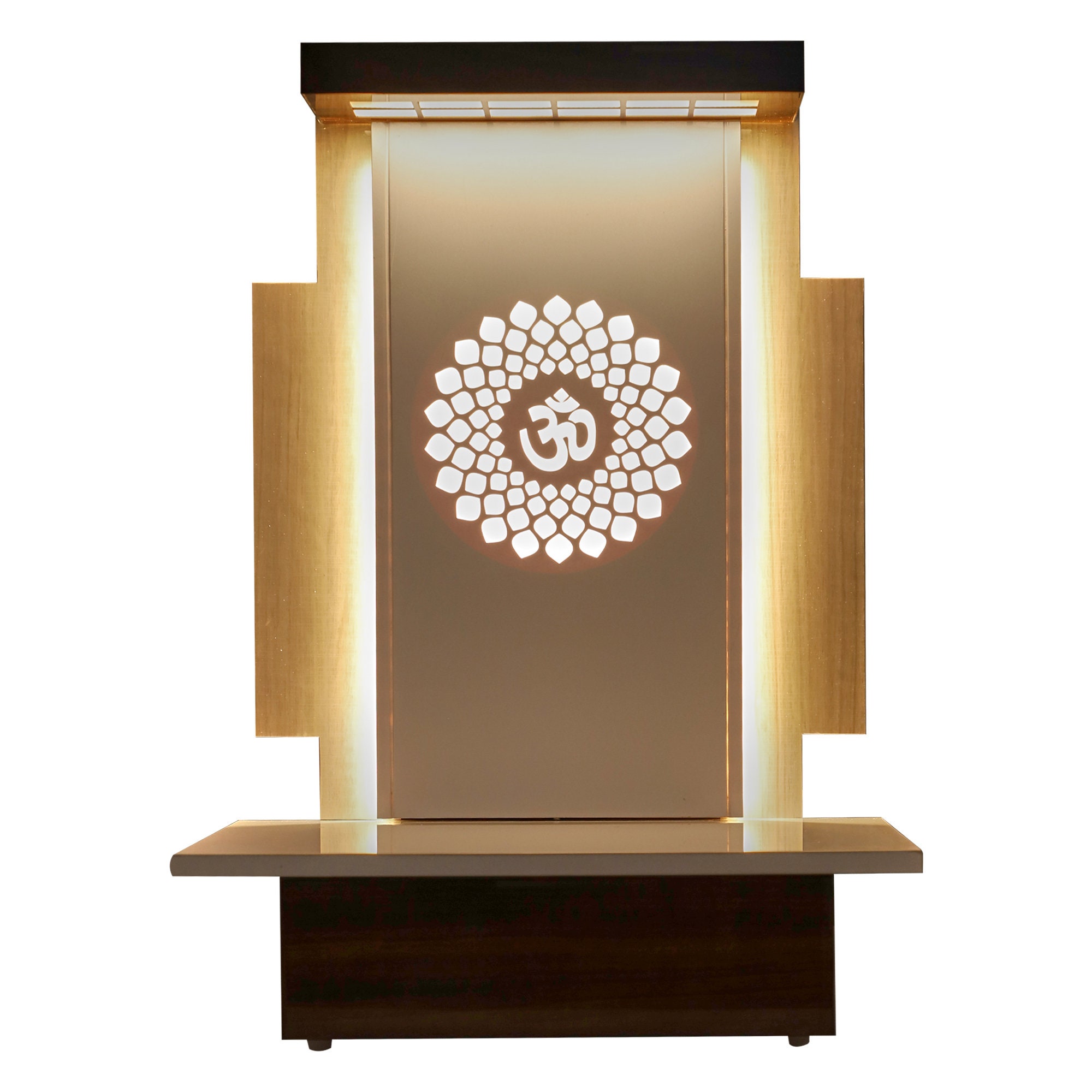 Wooden Temple for Home With LED Lights for Home and Office / Wooden ...