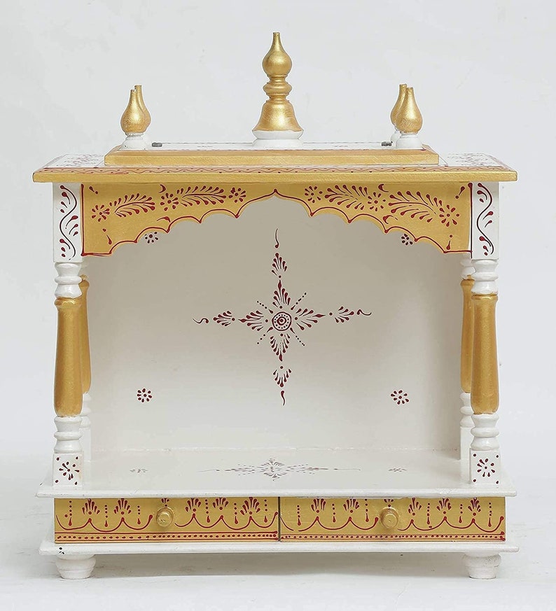 Wooden Desginer Puja Mandir / Designer Puja Mandir With Storage ...