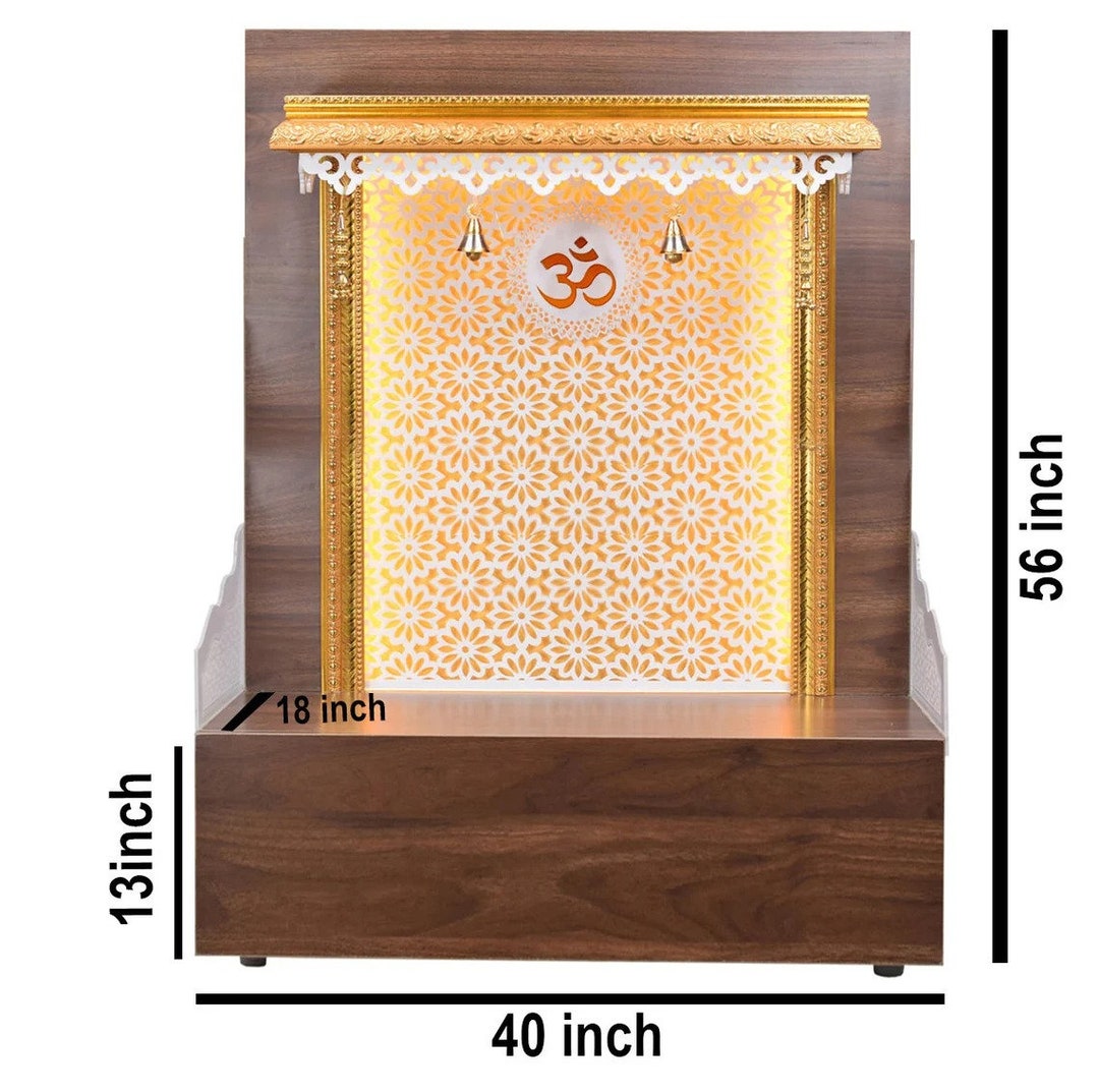 Woodmania Modern Wooden Mandir for Hometemple Homepooja Mandir wall ...