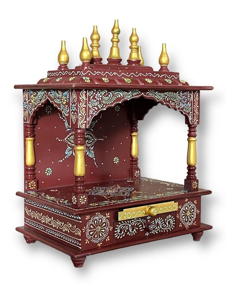 Wooden Temple Mandir Handcrafted Ethnic Hindu Temple With Doors Temple ...