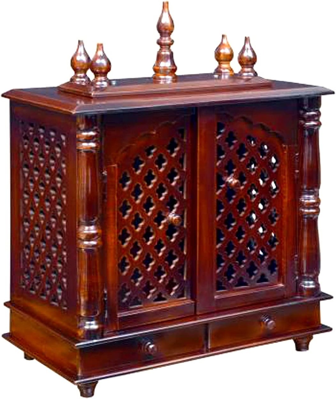 Wooden Pooja Temple for Home and Office / Mandir With Doors / Temple ...