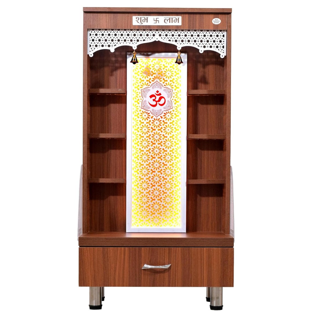 Wooden Temple Back Panel With LED Light for Home and Officetemple Back ...