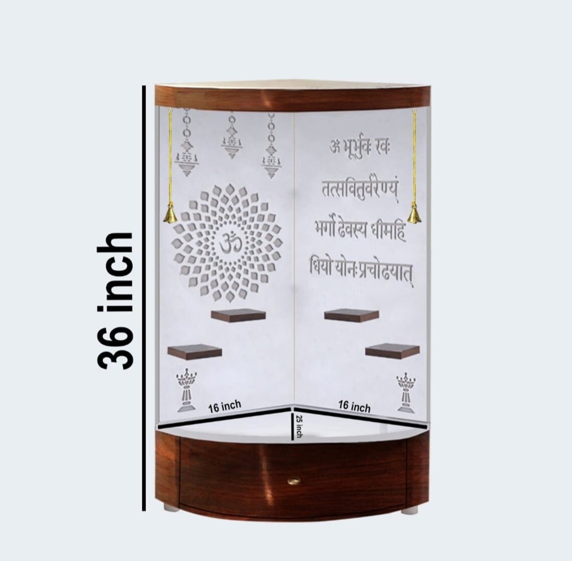 Customized Wooden Temple / Corner White LED Light Temple for Home and ...