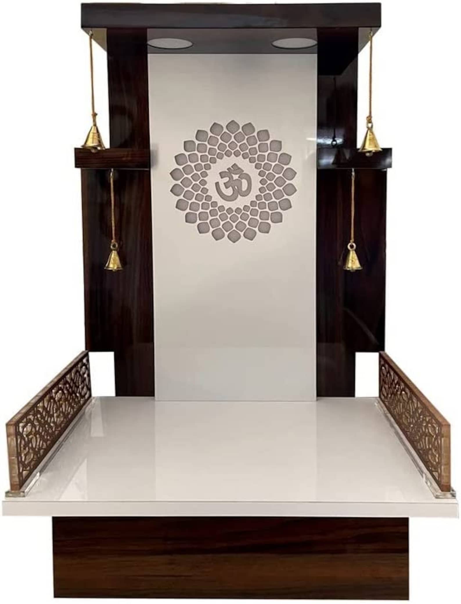 Wooden Temple for Home With LED Lights for Home and Office / Wooden ...
