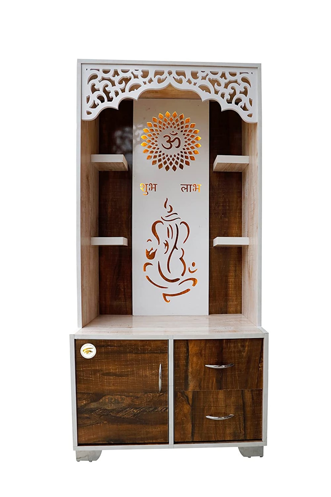 Large Wooden Pooja Temple With LED Light for Home and Office - Etsy