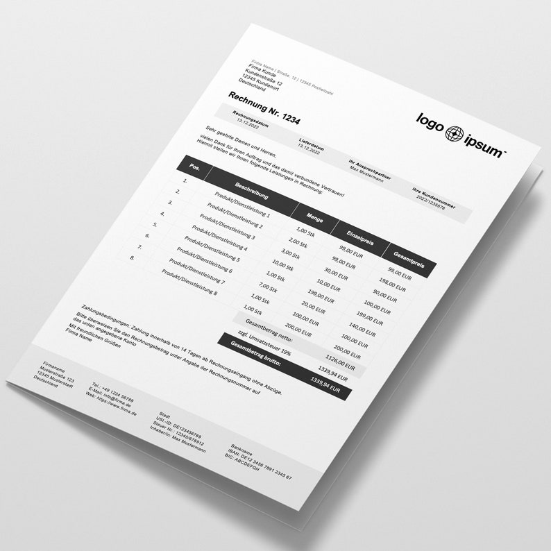 Invoice, Invoice Template, Business Invoice, Photography Invoice ...