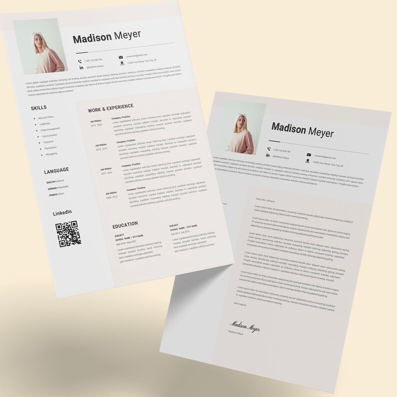 Resume Template, Professional Resume Template, Resume Template, Word ...