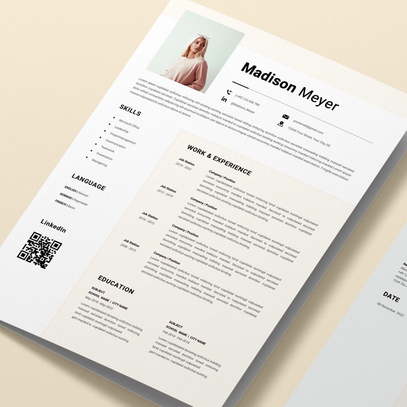 Resume Template, Professional Resume Template, Resume Template, Word ...